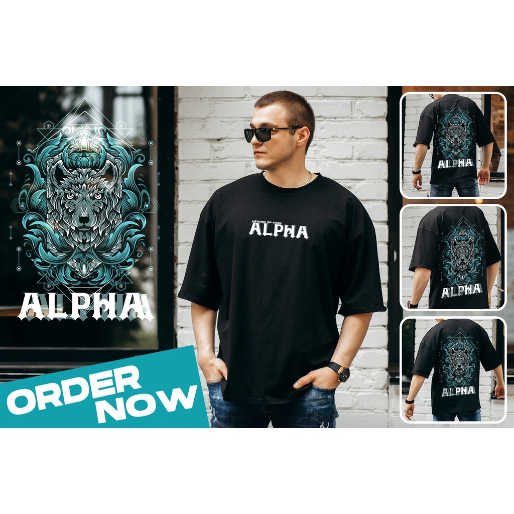 Alpha Oversized Tshirt Graphic Streetstyle Unisex Clothing Cotton for ...
