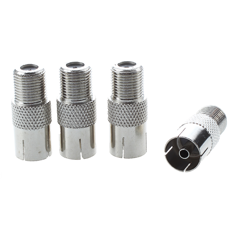 4 Pcs F-Type Female Jack to TV PAL Female Plug Coaxial RF Connector ...