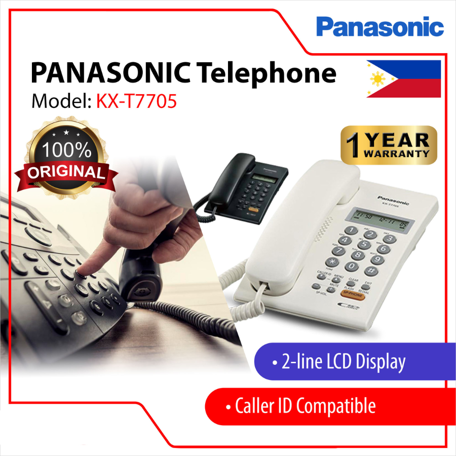 Panasonic (KX T7705 / KX-TSC62) Landline Telephone with Hands Free Speakerphone, 2 Line LCD ...