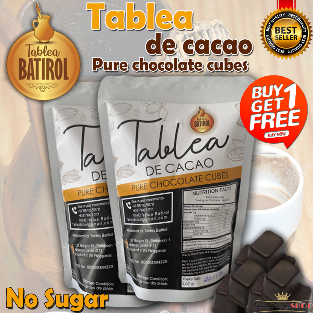 (NO SUGAR)Pure Tablea,Tablea de Cacao,Pure Chocolates,12CUBES | Lazada PH