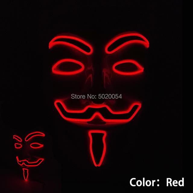 Payday Led Rave Mask Led Halloween Mask Dance DJ Happy EL Wire Mask For ...