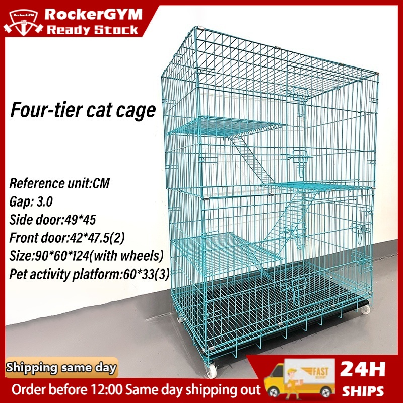 Ready Stock COD Cat Cage Easy Assemble Cage Pet 2/4 Layer Kulungan ng ...
