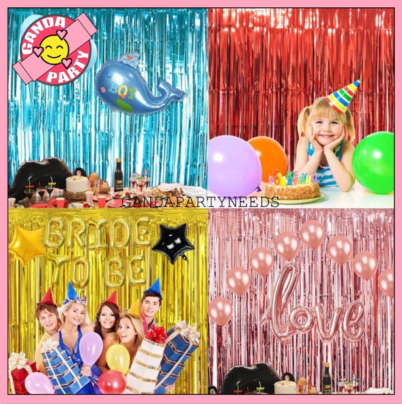 Ganda Party 11Color 2Meters Rain Silk foil curtainTinsel Curtain Party ...