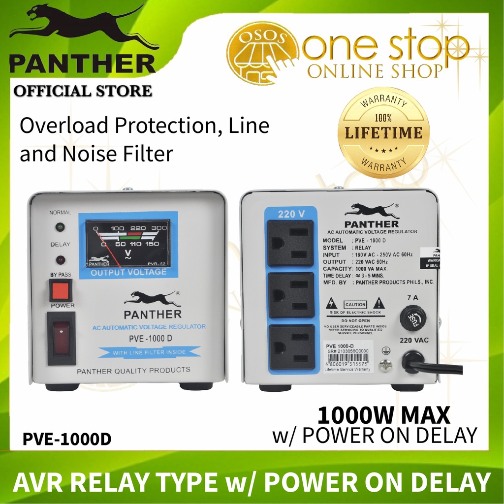 PANTHER AVR Relay Type 220V AC Output with 3-5 minutes Power on Delay ...