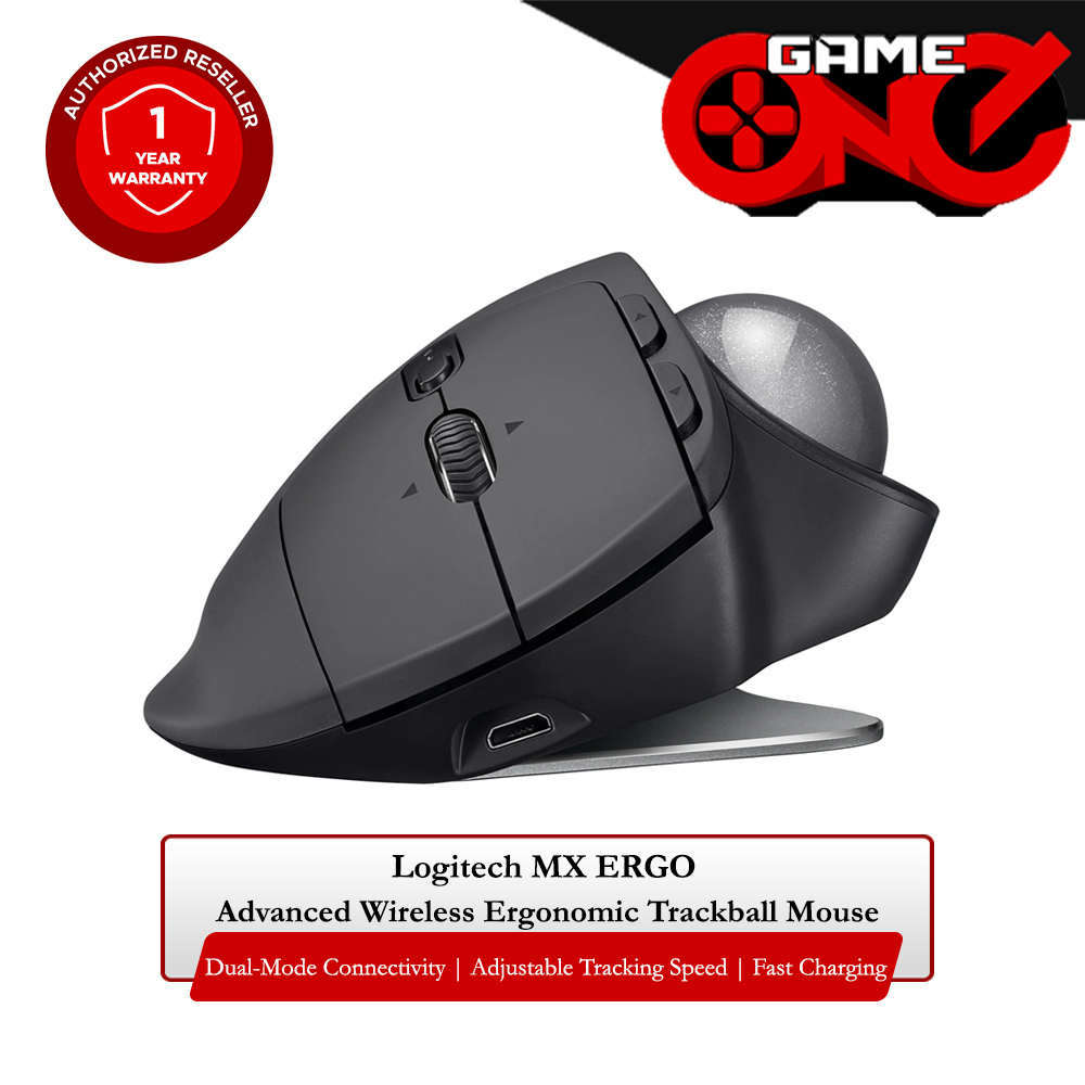 Logitech MX ERGO Advanced Wireless Ergonomic Trackball Mouse | Lazada PH