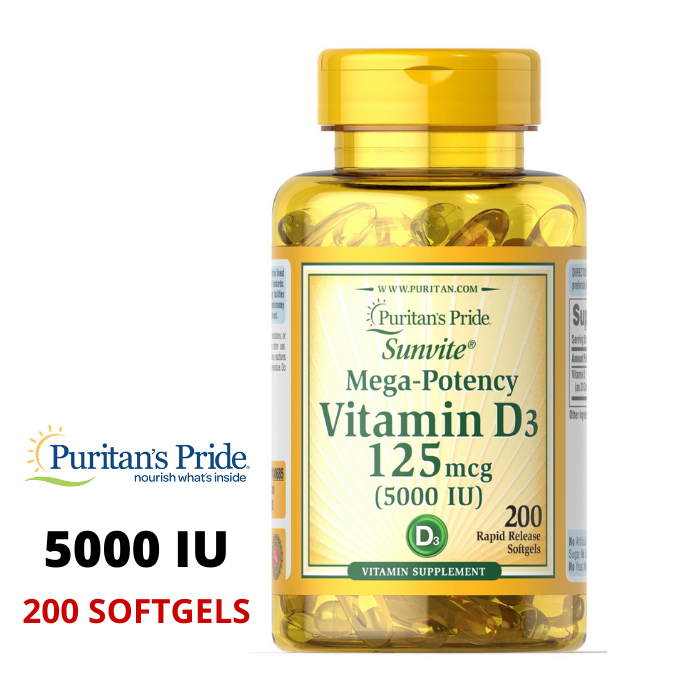 Puritan's Pride Vitamin D3 50 mcg 2000 IU 200 softgels | Lazada PH