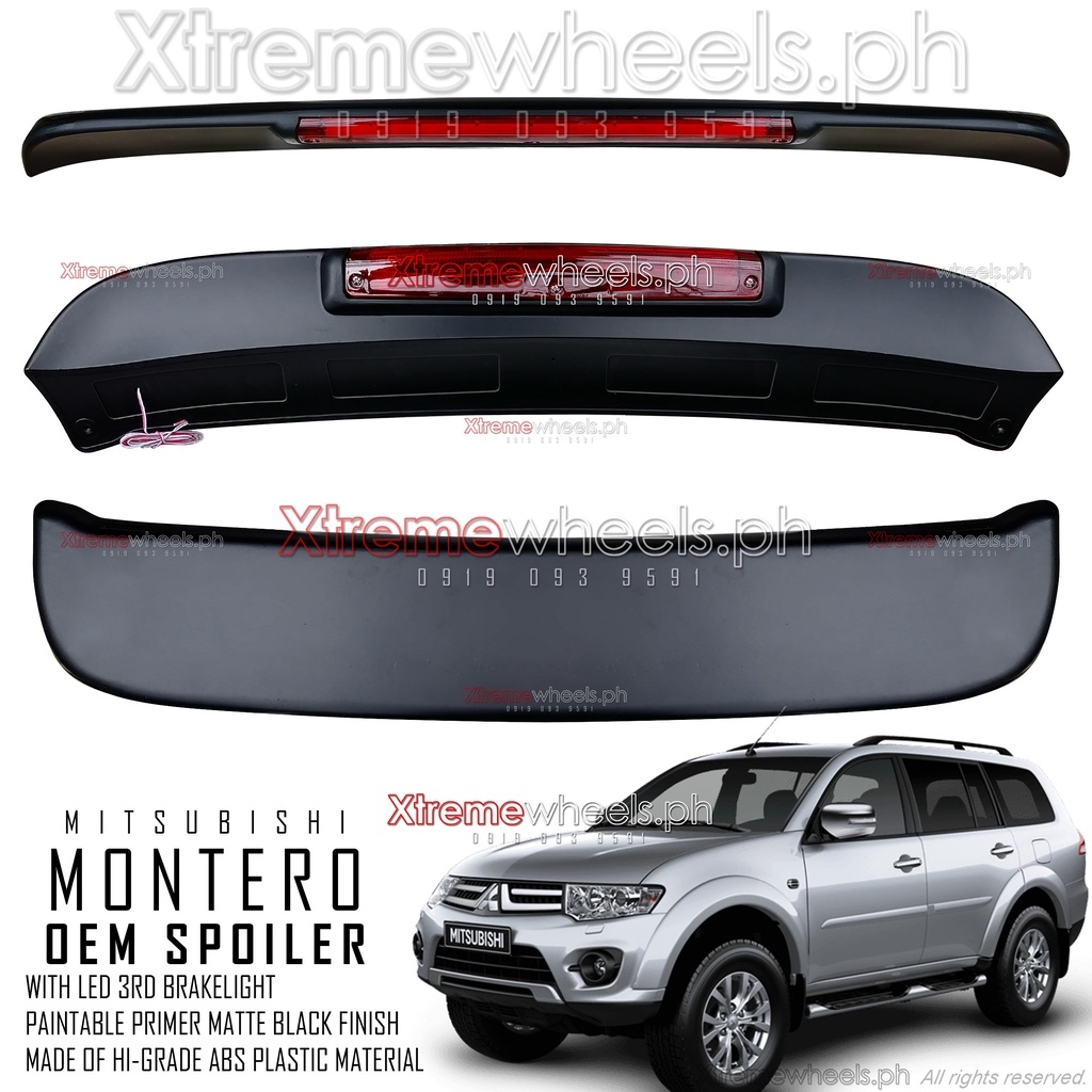 Mitsubishi Montero Sport 2008-2015 Rear Spoiler With Primer Black WY015 ...