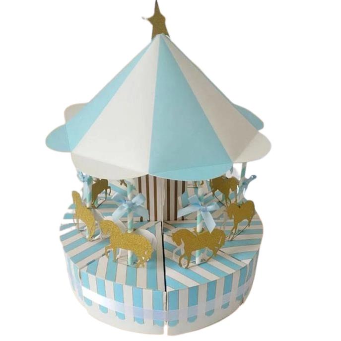 FP632 (1 Whole) Carousel Circus Pastel Carnival Favor Candy Box ...