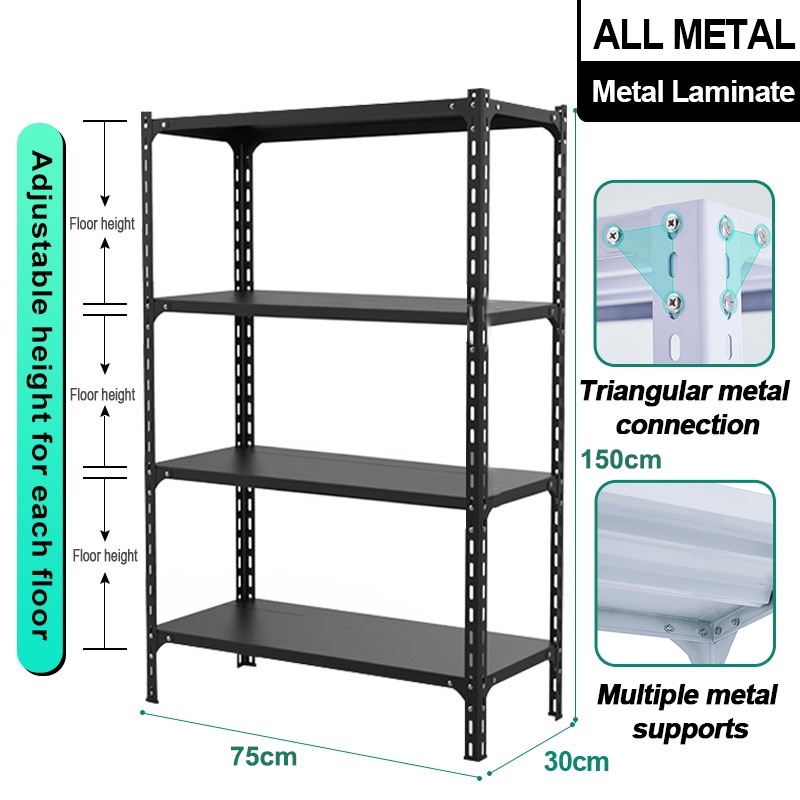 【Bearing 450kg】【Anti-rust】Steel rack Metal rack Heavy Duty Stante ...