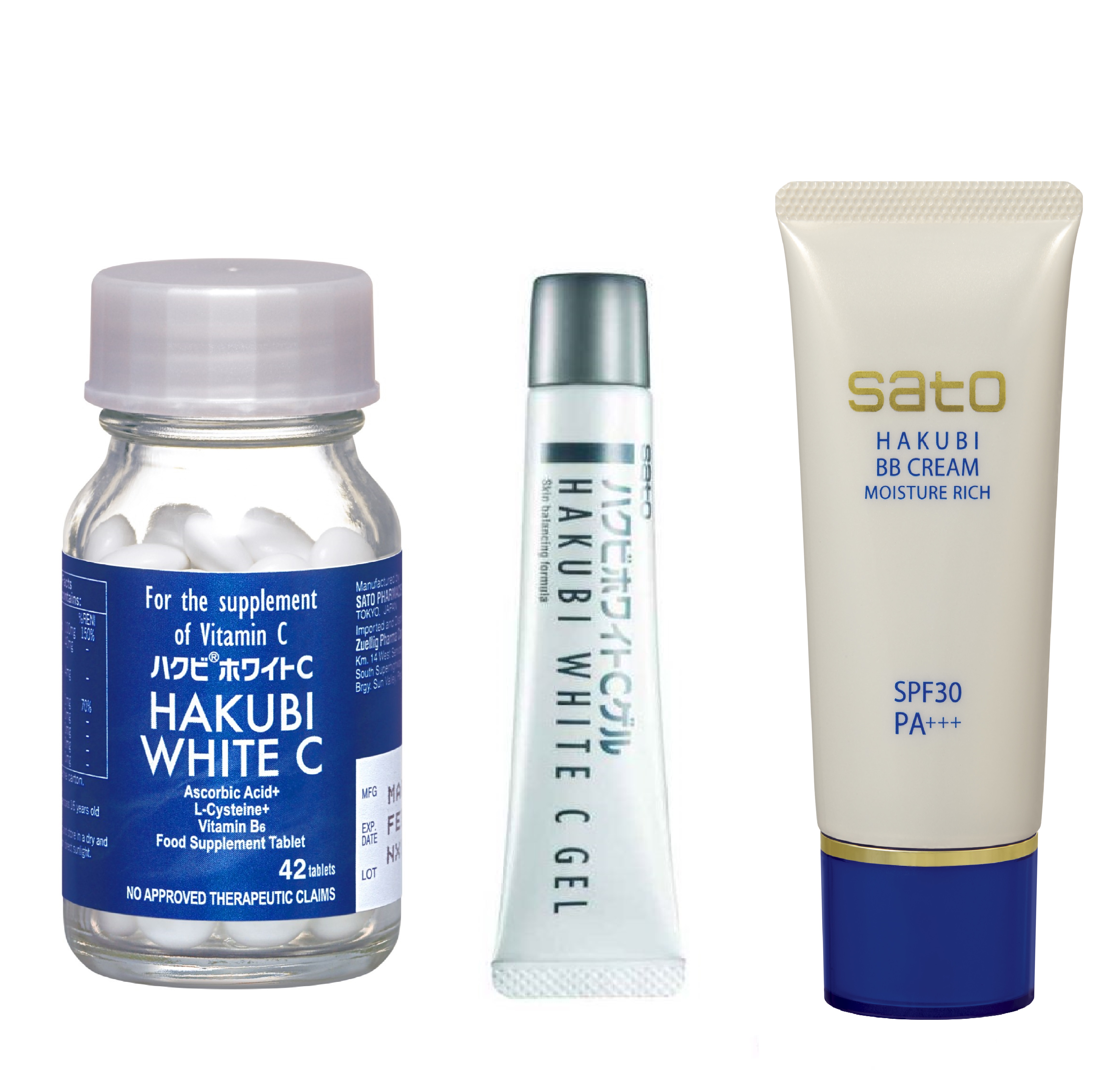 Hakubi White C Tablets 42s + HAKUBI WHITE C GEL 20G And Hakubi BB Cream ...