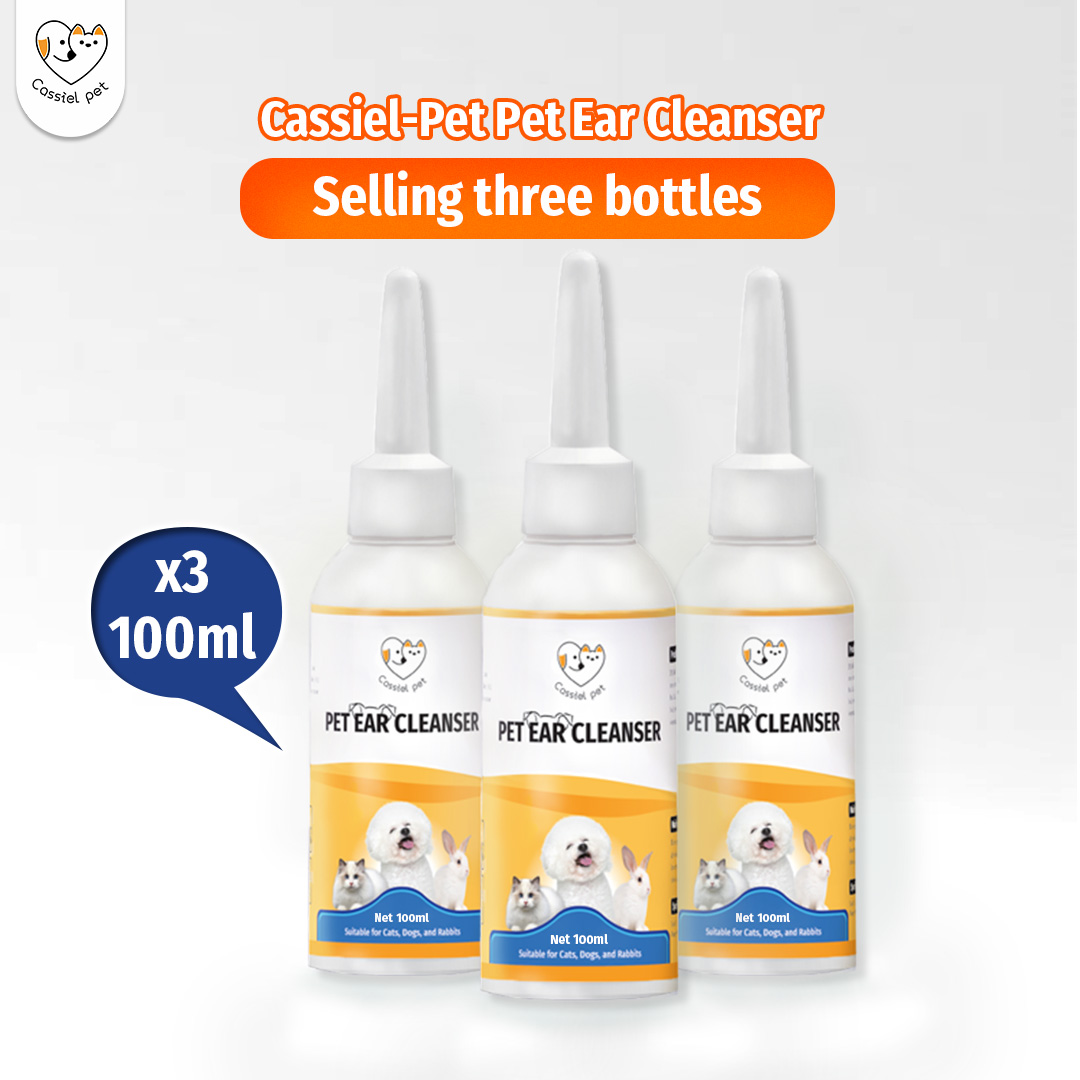 Cassiel Pet Ear Cleaner Ear drops mites odor removal 100ML Dog Cat ...