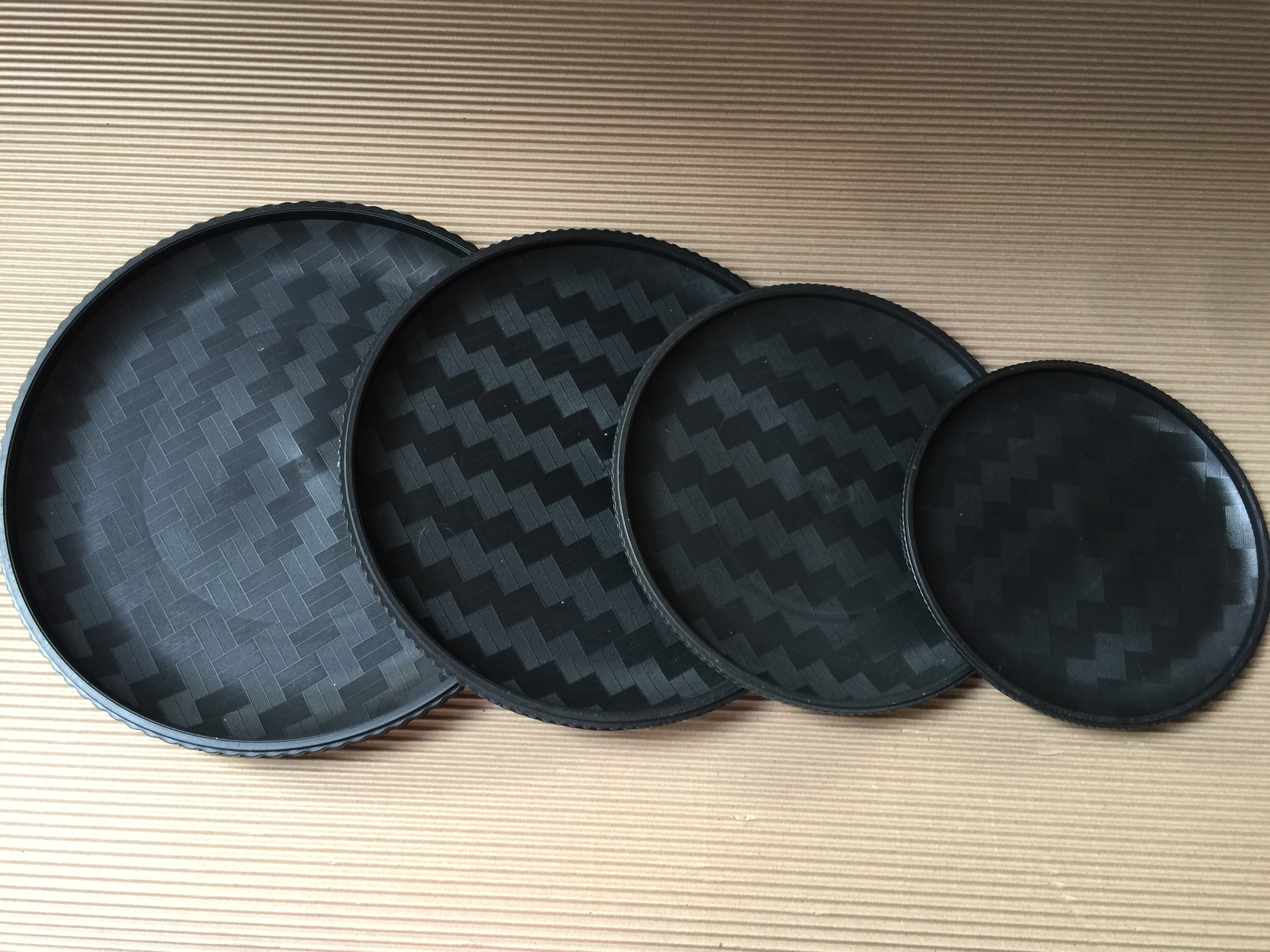 REUSABLE PLASTIC BILAO / ROUND FOOD TRAY FOOD STORAGE BLACK BILAO PARTY ...