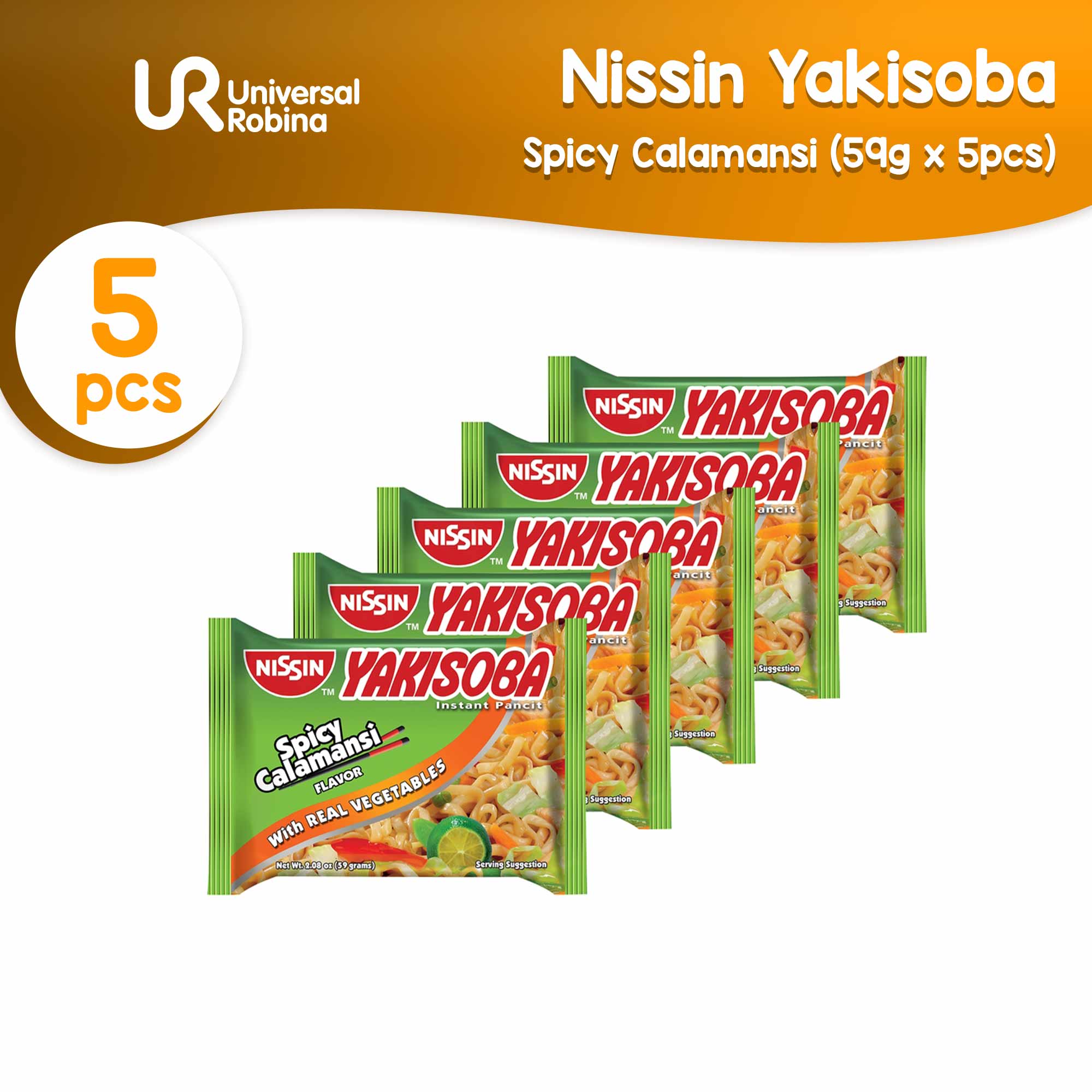 Nissin Yakisoba Spicy Calamansi (59g) x 5 | Lazada PH