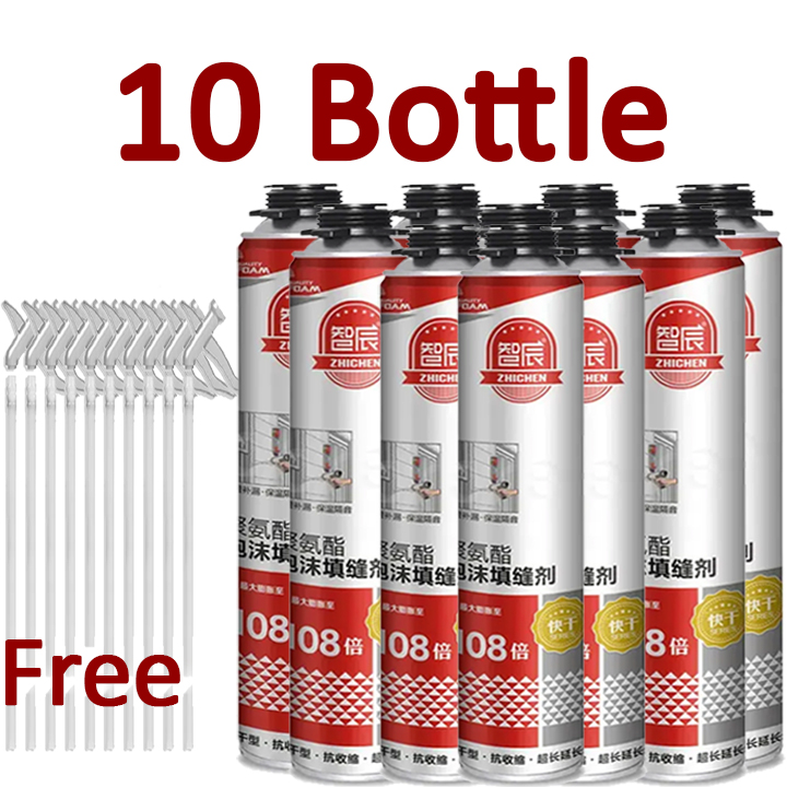 10PCS 750ML Polyurethane PU Spray Expanding Foam Spray Sealant Expanding Foam Filling Wall Gaps ...