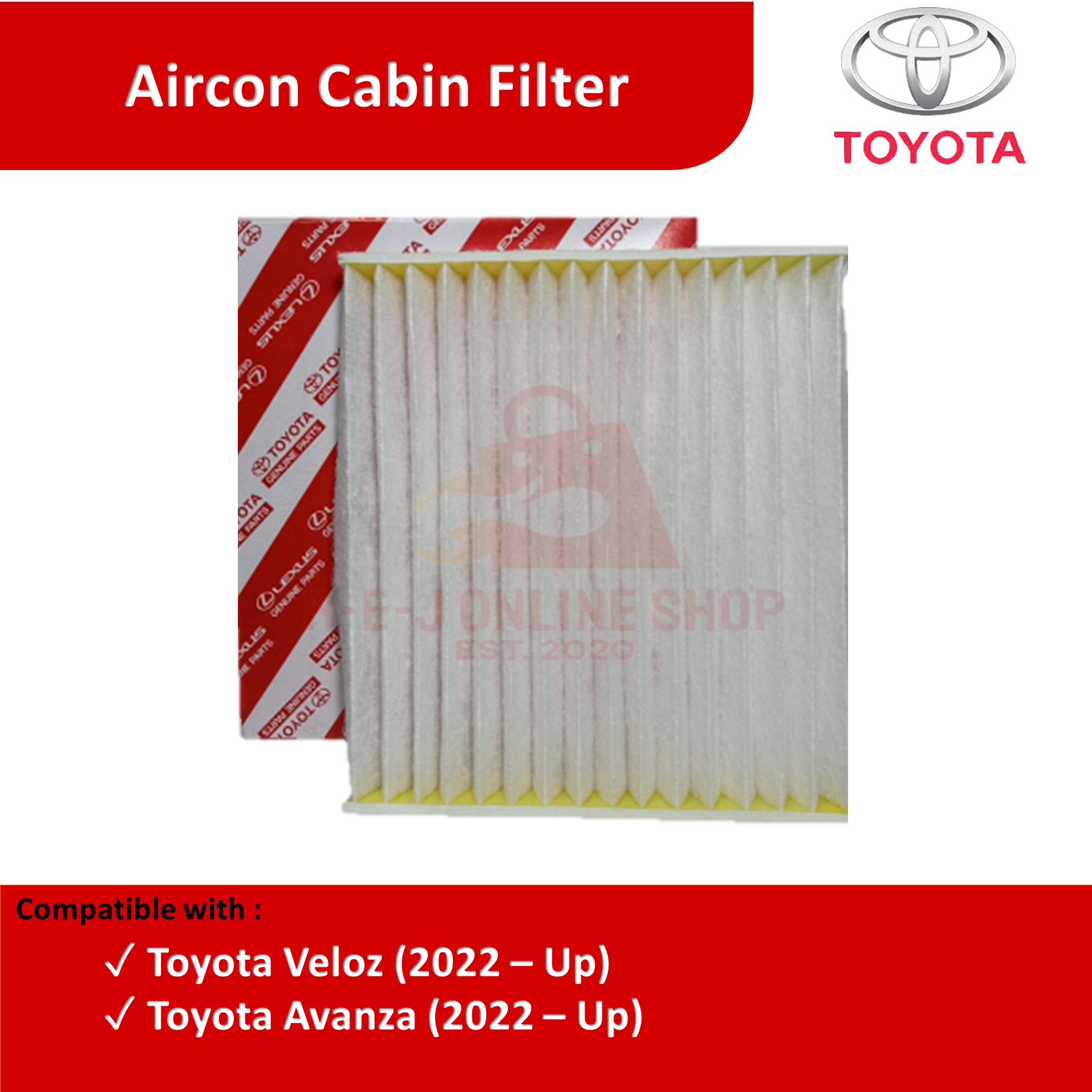 Aircon Cabin Filter for Toyota Veloz (2022 - 2023), Toyota Avanza (2022 ...