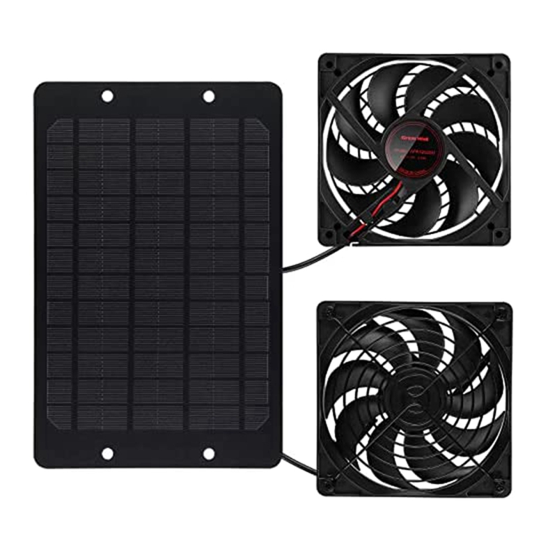 Solar Panel Fan Kit, 10W 12V Solar Powered Fan Outdoor Waterproof ...