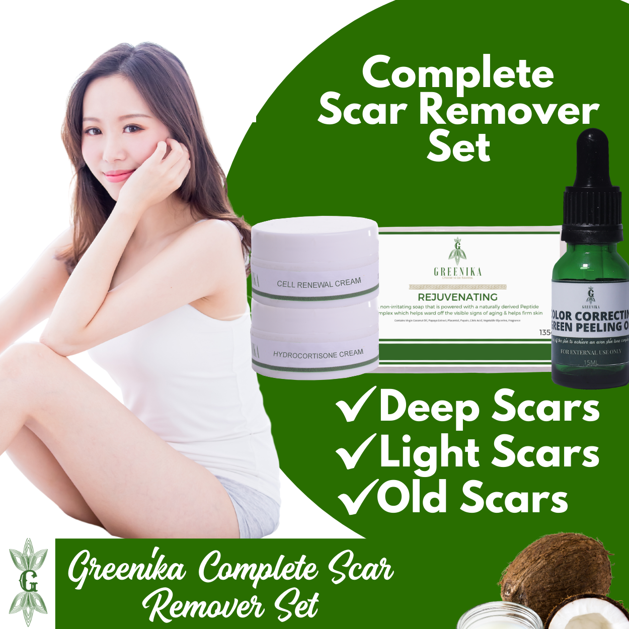 [SCAR REMOVER] Greenika Scar Remover Set 4 PC Set for Scar Remover Set ...