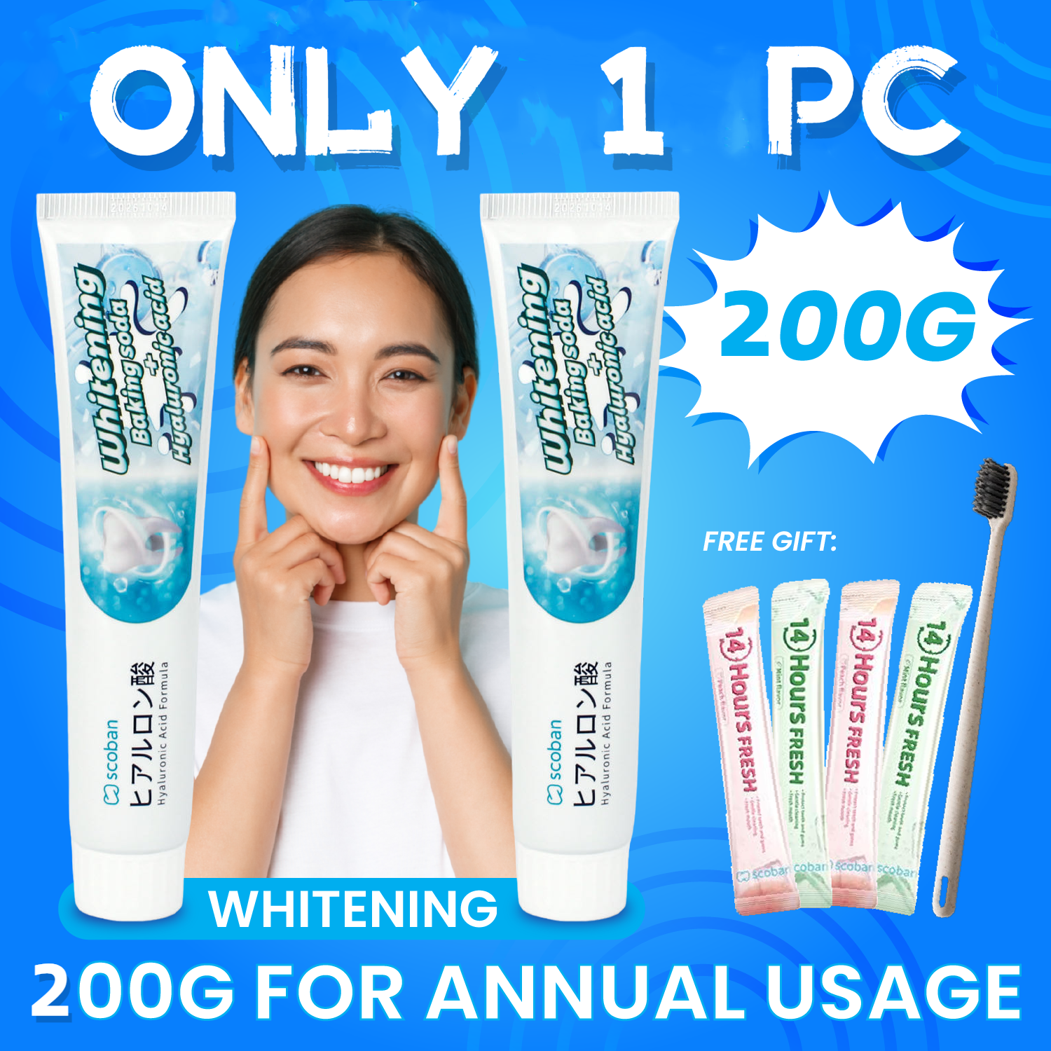 [FDA Approved]JAPAN TECH 1 x 200g Whitening Peppermint Food Graded ...