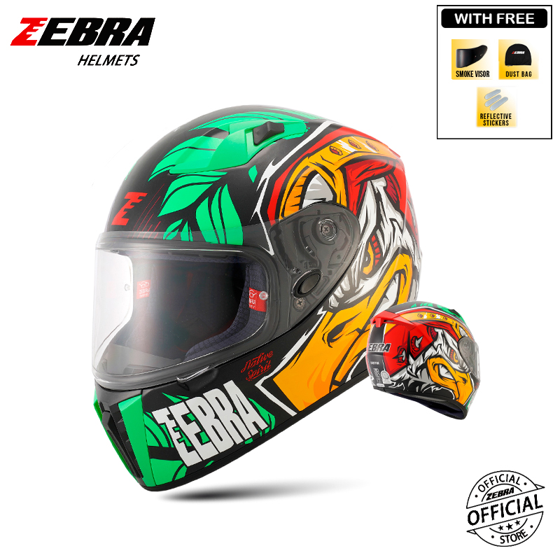 Zebra Helmet 779 Free Smoke visor Original Motorcycle Full Face Helmet ...
