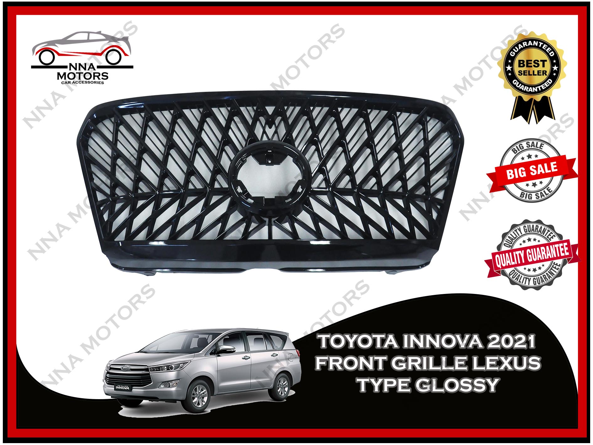 TOYOTA INNOVA 2021+ Front Grille Car Grill Guard All Black | Lazada PH
