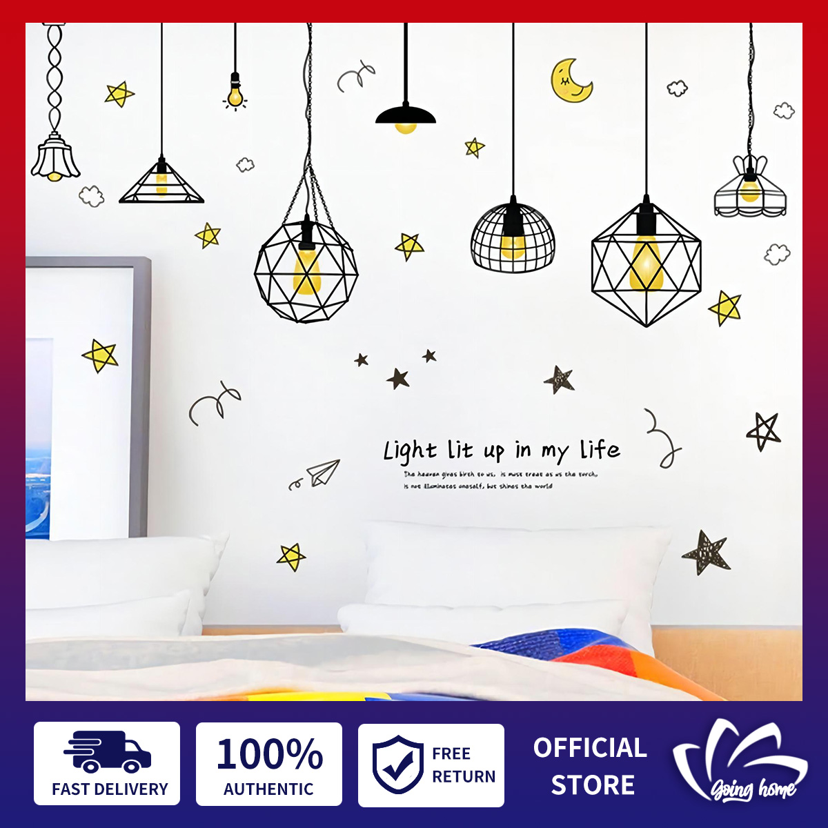 Chandelier Wall Stickers Baseboard Vinyl Removable Ceiling Light Wall ...
