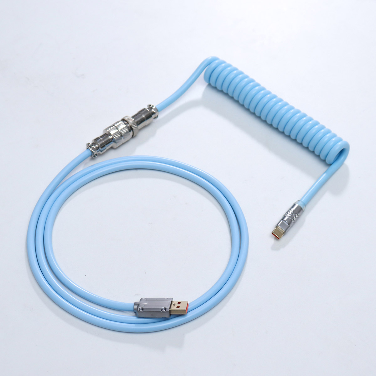 PU6.0 Mechanical Keyboard Custom Coiled Cable RGB Color light Wire Type ...