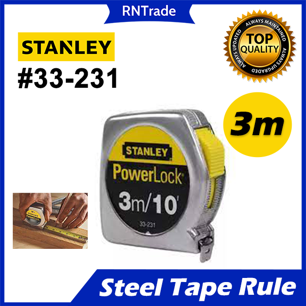 Stanley Power Lock Steel Rule Tape Measuring Tape 3m / 10ft #33-231 1/2 ...