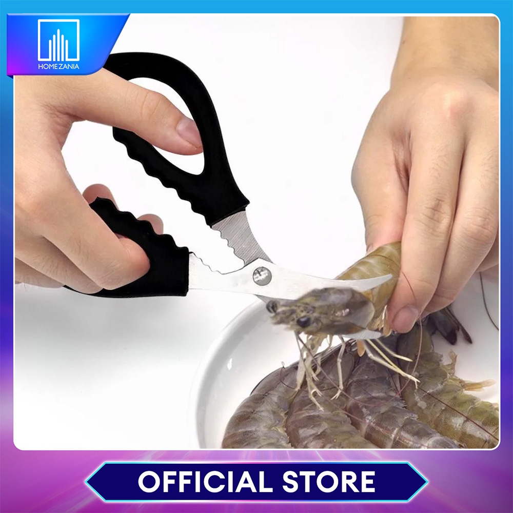 Home Zania Multi-Functional Curved Shrimp Peeling Scissors Kitchen ...