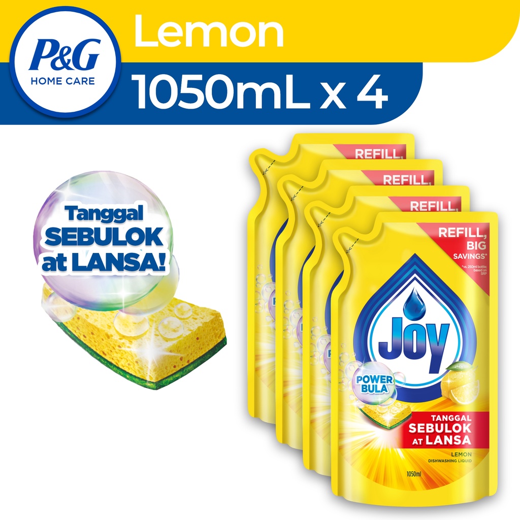 Factory direct sales Joy Dishwashing Liquid Lemon 1050ml x 4 Refill ...