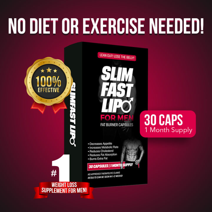 SlimFast Lipo Weight Loss Capsules for Men (1 Box - 30 Capsules ...