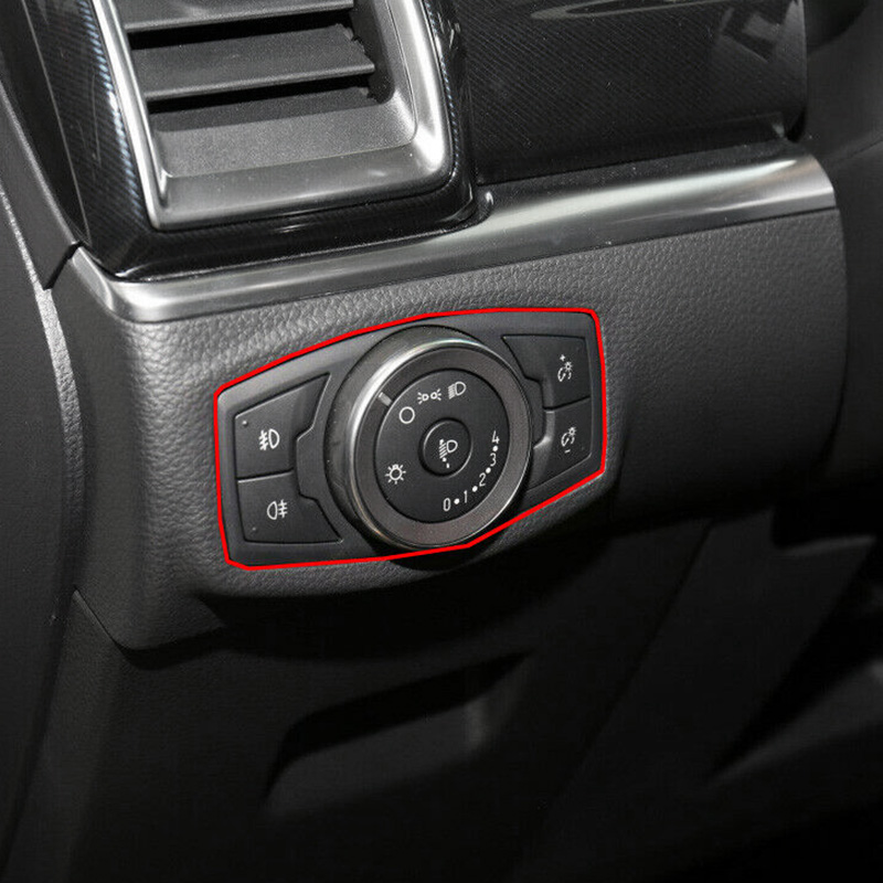 Carbon Fiber Headlight Lamp Switch Cover Trim Control Button Frame for ...