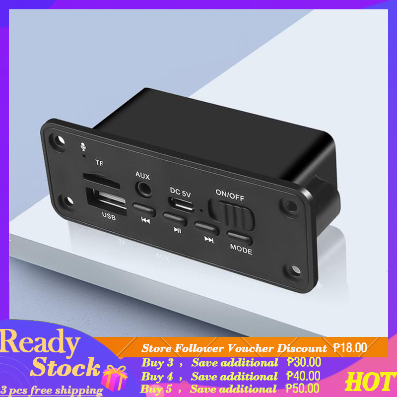 Hands-Free MP3 Player Decoder Board 2 x 3W Amplifier DC 5V MP3 WMA ...