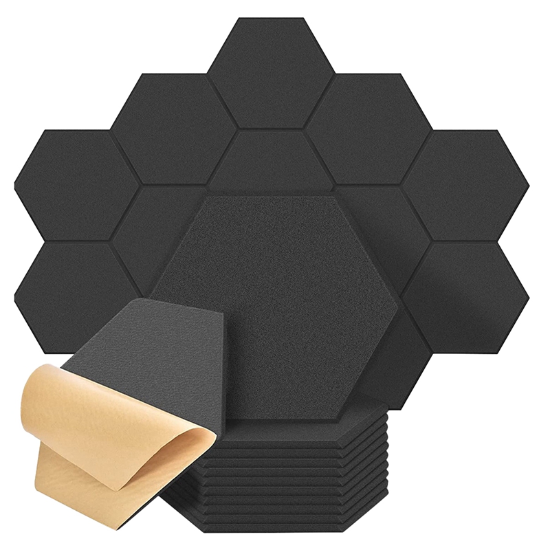 14 Pack Hexagon Acoustic Panels Beveled Edge Sound Proof Foam Panels ...