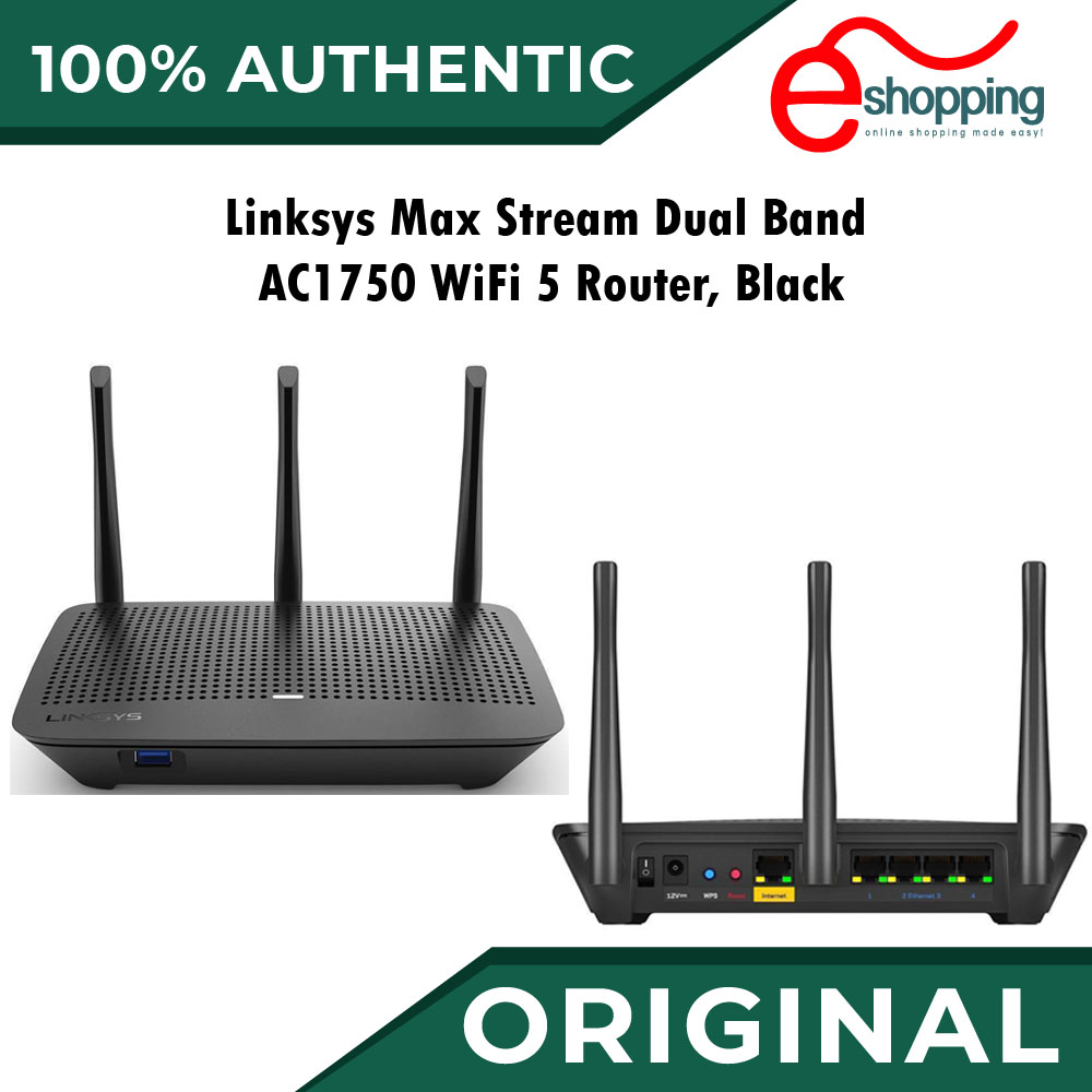 Linksys Max Stream Dual Band AC1750 WiFi 5 Router, Black | Lazada PH