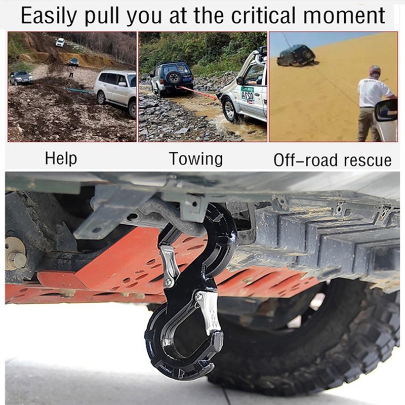 S-Shape Quick Rescue Shackle Trailer Winch Hook Car JK Offroad Towing ...