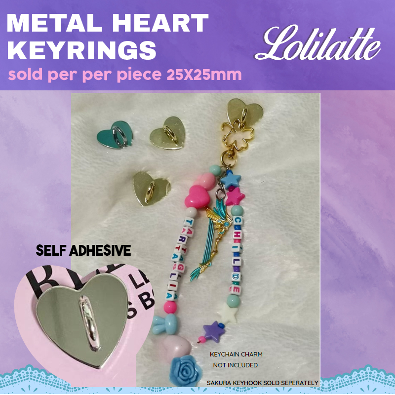 Heart Keyring Phone hook Keychain Hanger Self Adhesive metal gold ...