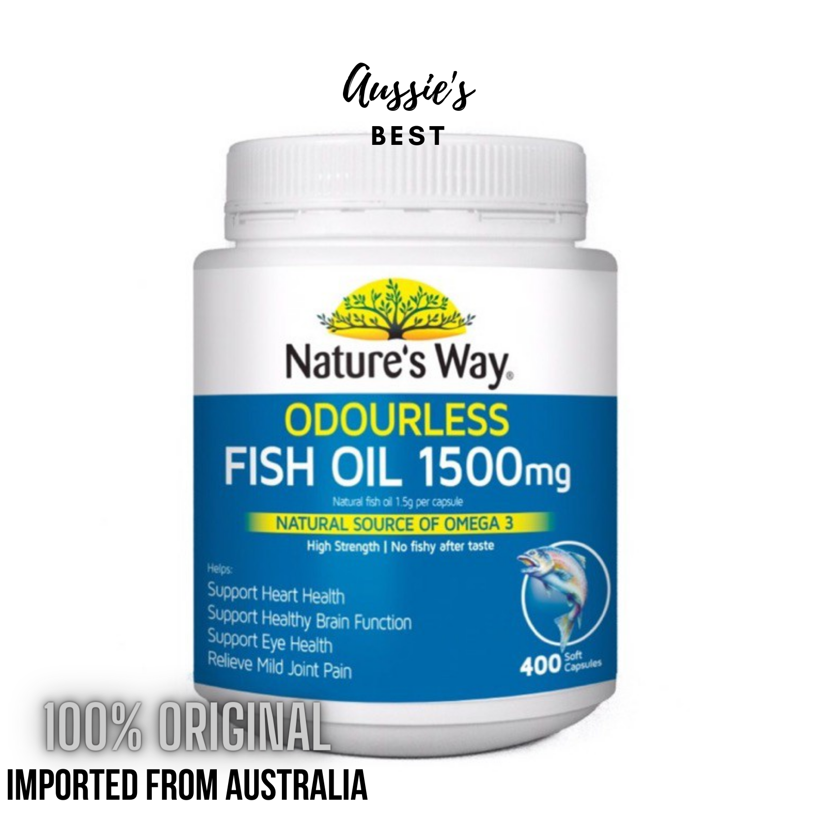 NATURE'S WAY - ODOURLESS Fish oil 1500 mg (400 soft capsules) | Lazada PH