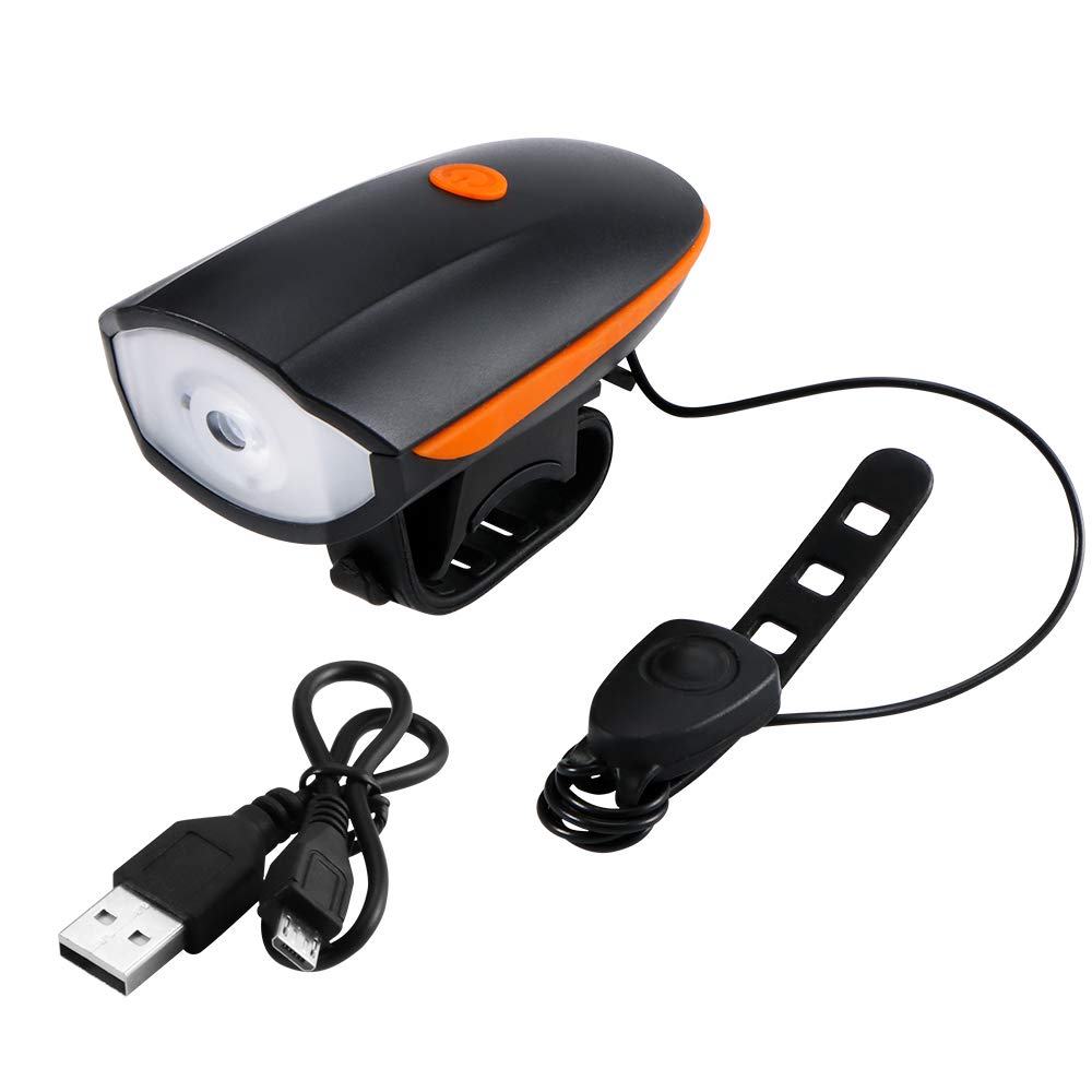 (RECHARGEABLE LIGHT WITH HORN ) Bike Waterproof Bicycle Light Front ...