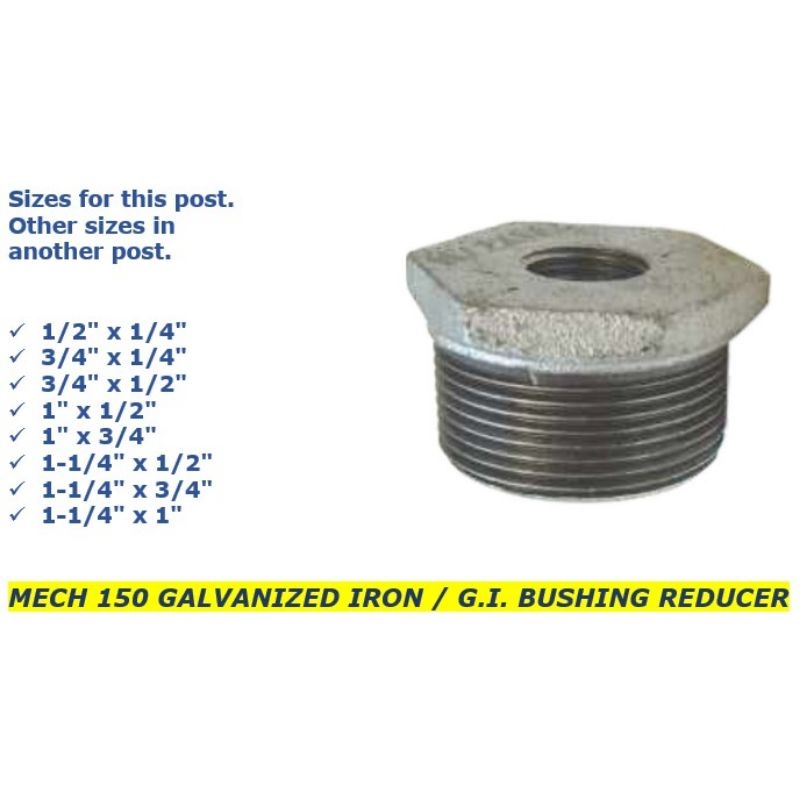 [Spot] Bushing Reducer B.I. / G.I. | Lazada PH