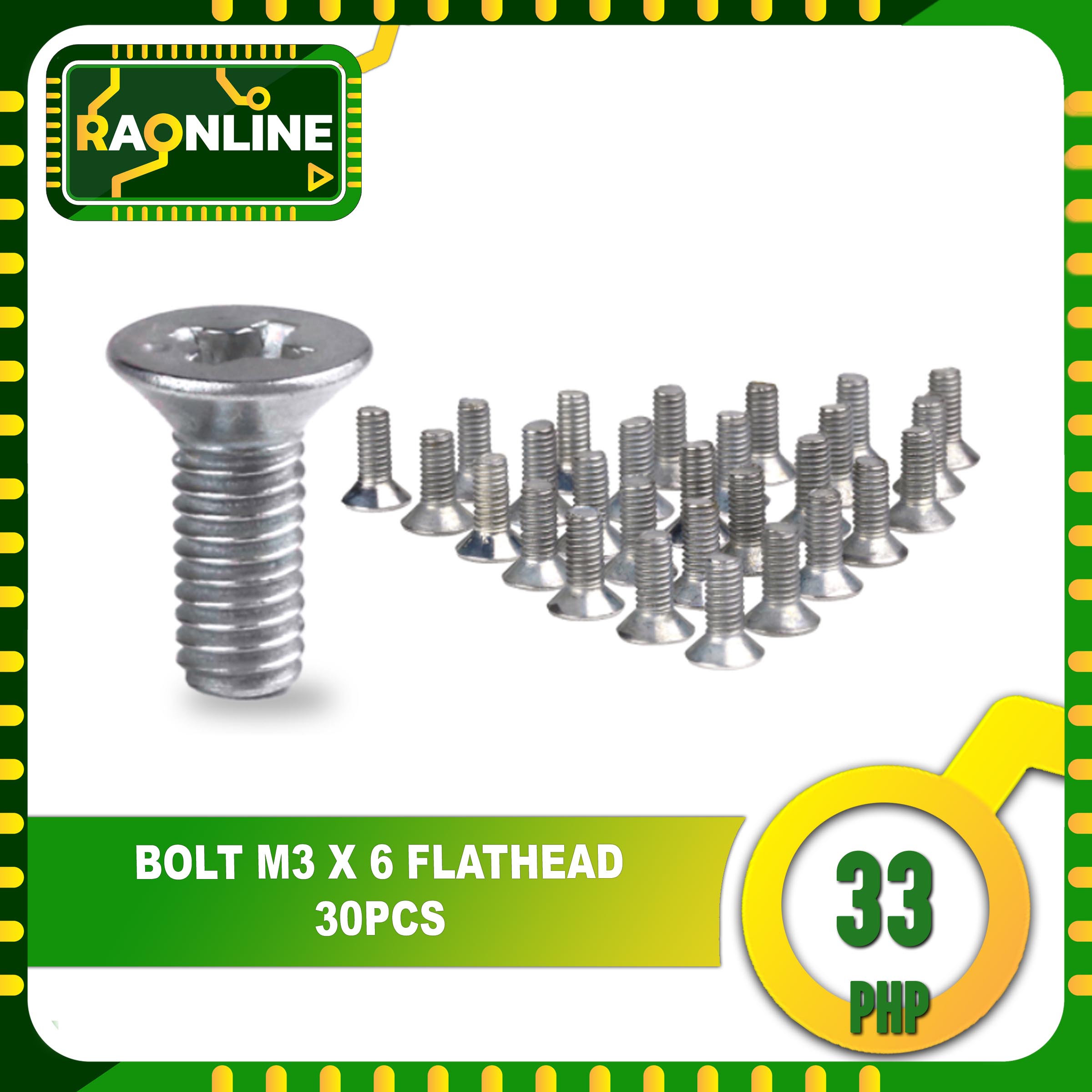 Raonline 30pcs BOLT M3x6 Flathead | Lazada PH