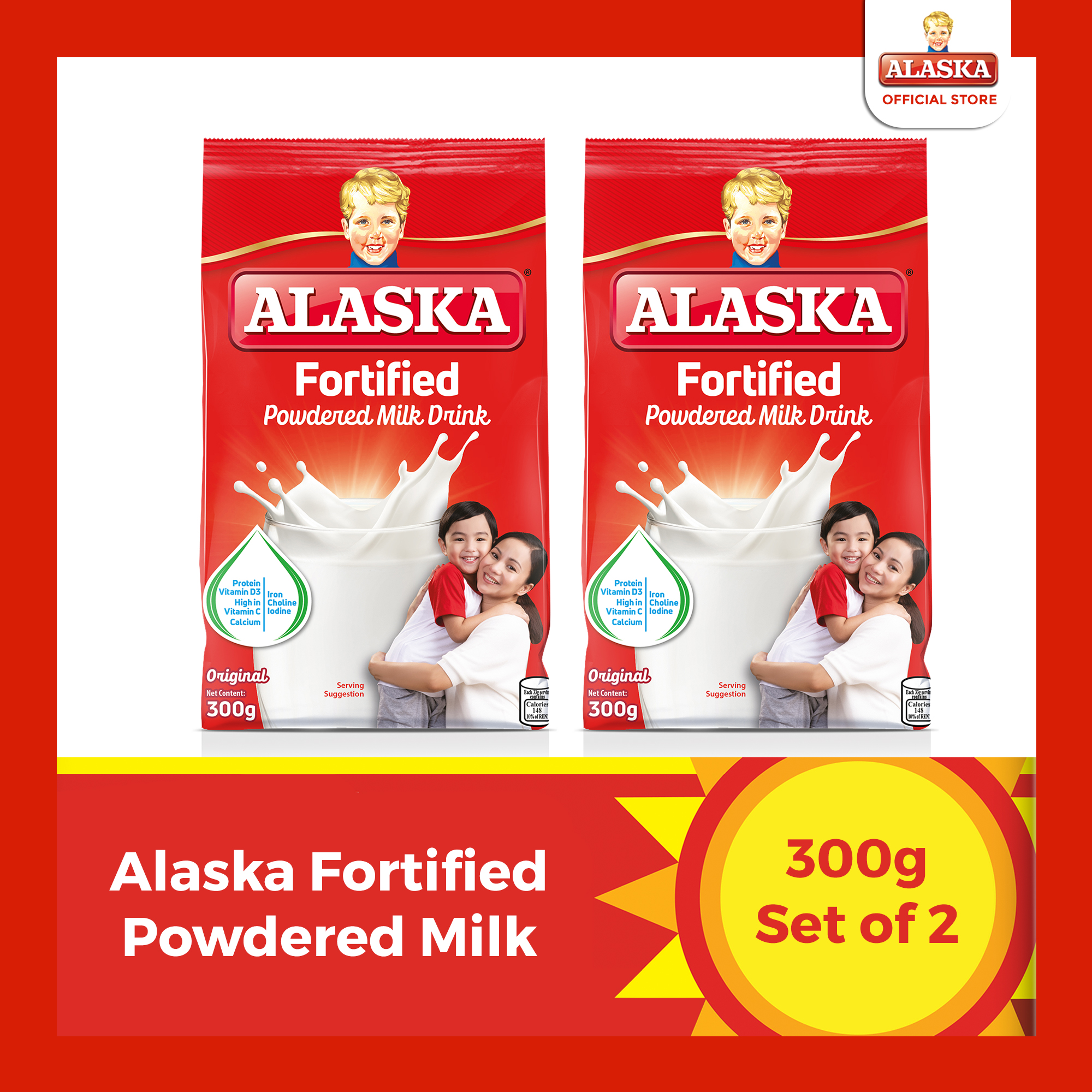 Alaska Fortified Powdered Milk Drink 300g | Set of 2 | Lazada PH