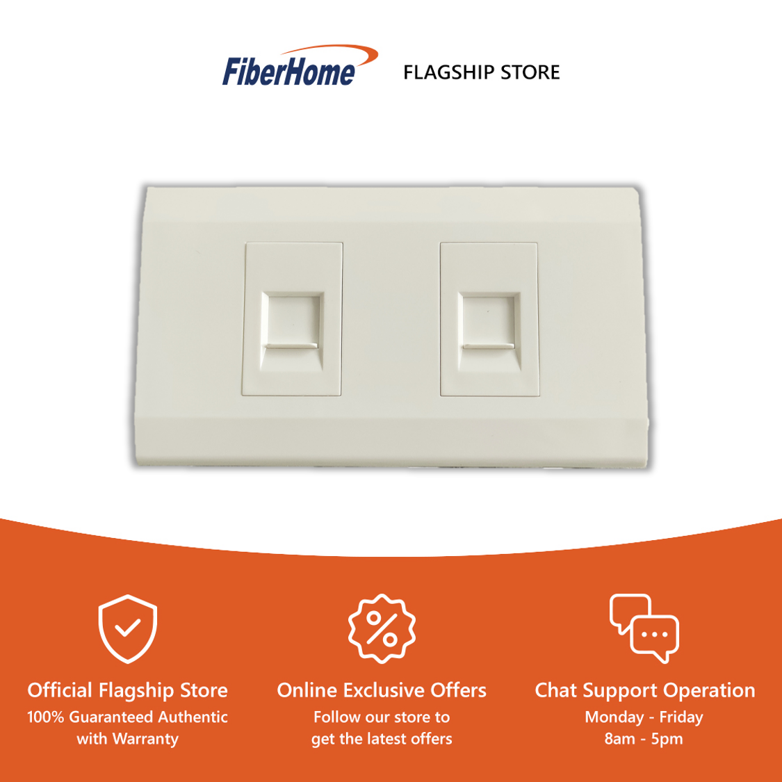 FIBERHOME 2 Ports Faceplate | Lazada PH
