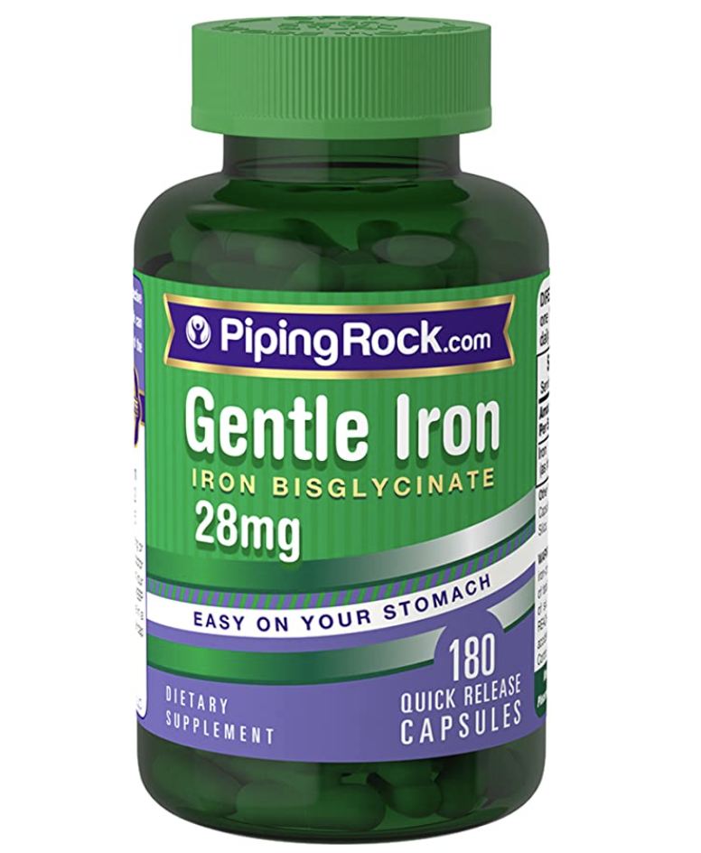 Gentle Iron (Iron Bisglycinate), 28 mg, 180 Quick Release Capsules ...