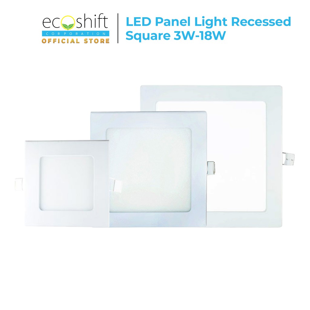 【local stock】 Ecoshift LED Panel Light Recessed Round Square 3W 6W 12W ...