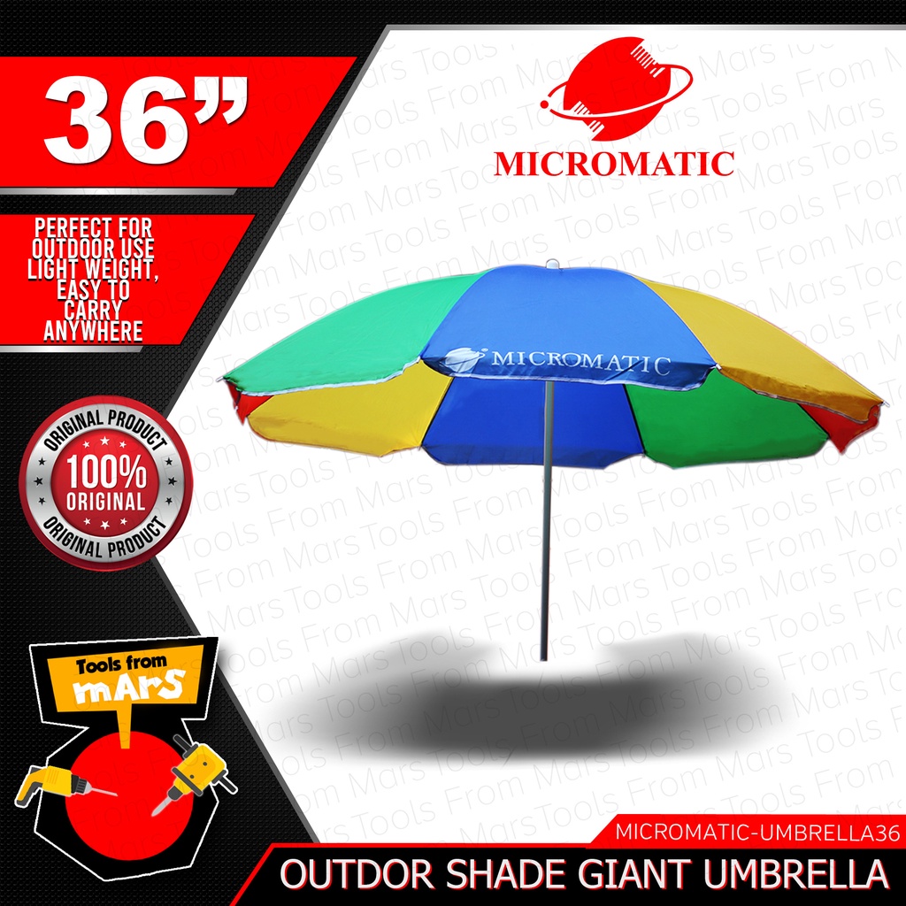 MICROMATIC Outdoor Shade Giant Big Umbrella Parasol 36" •TFM• | Lazada PH