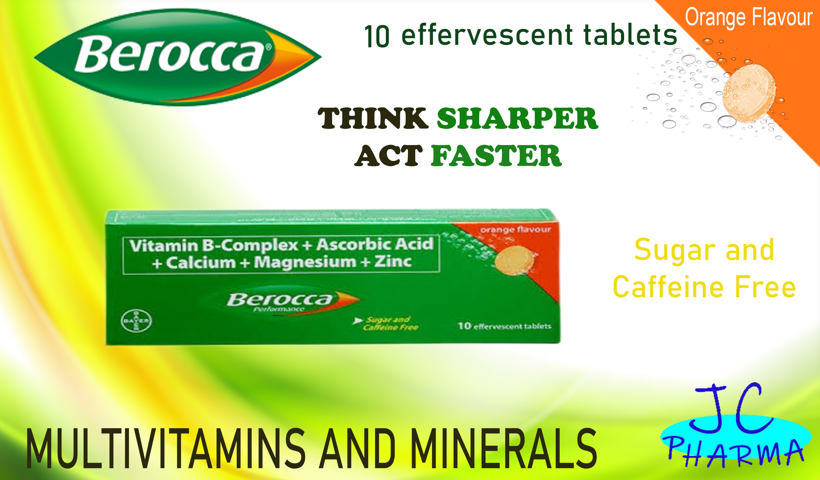 Authentic BAYER Berocca Multivitamins and Minerals (10 effervescent ...