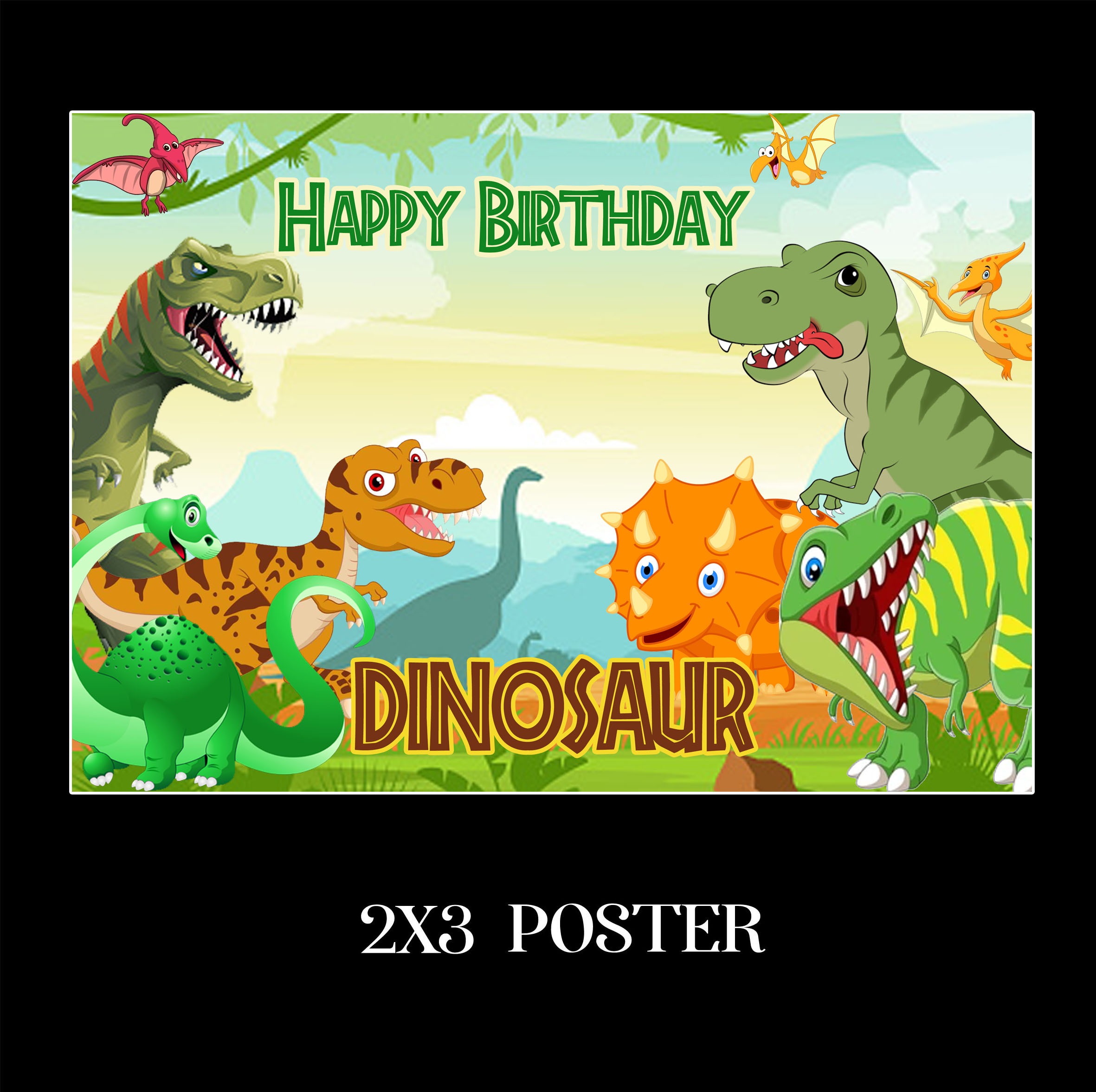 Dinosaur Poster 2x3FT l Jurassic Birthday Poster | Lazada PH