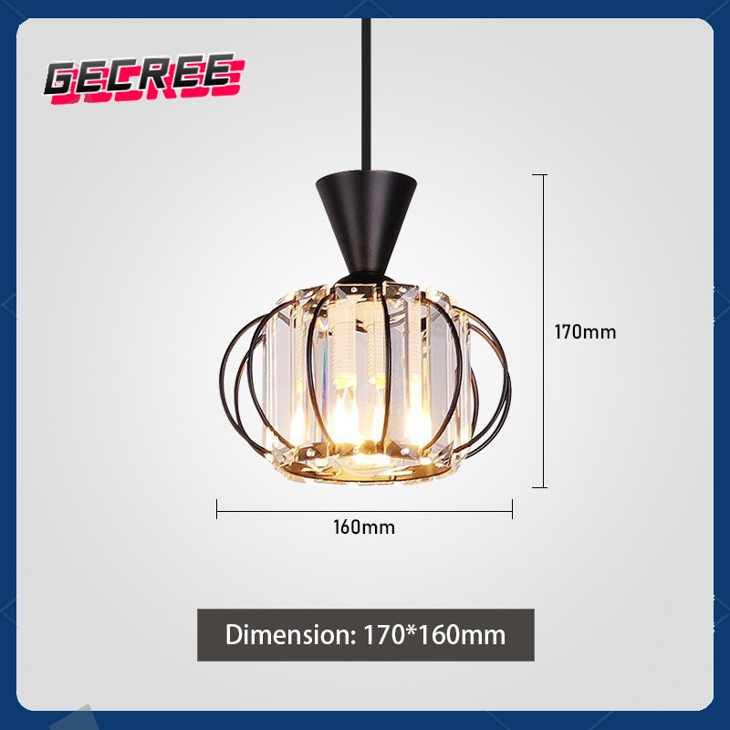 GECREE Led ceiling lamp crystal lampshade chandelier round living room ...