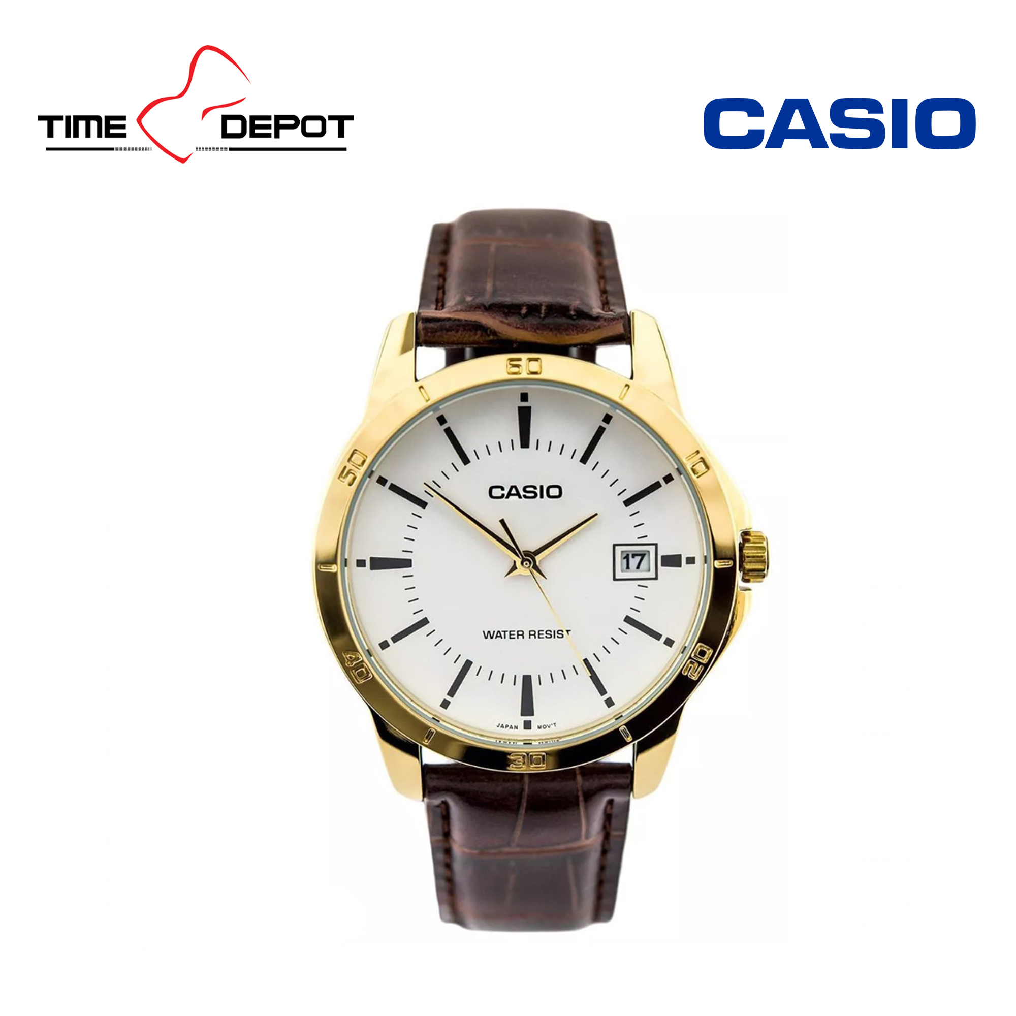 Casio Mtp V004gl 7audf Brown Leather Strap Watch For Men Lazada Ph