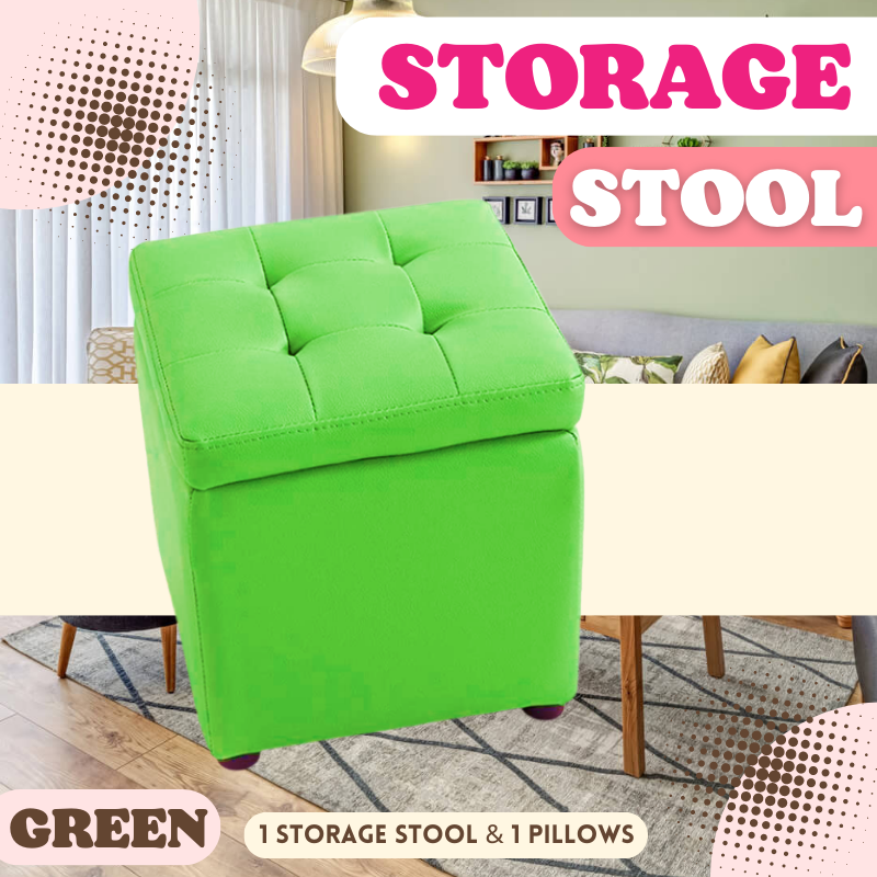 LEATHER STORAGE STOOL WITH PILLOWS | Lazada PH